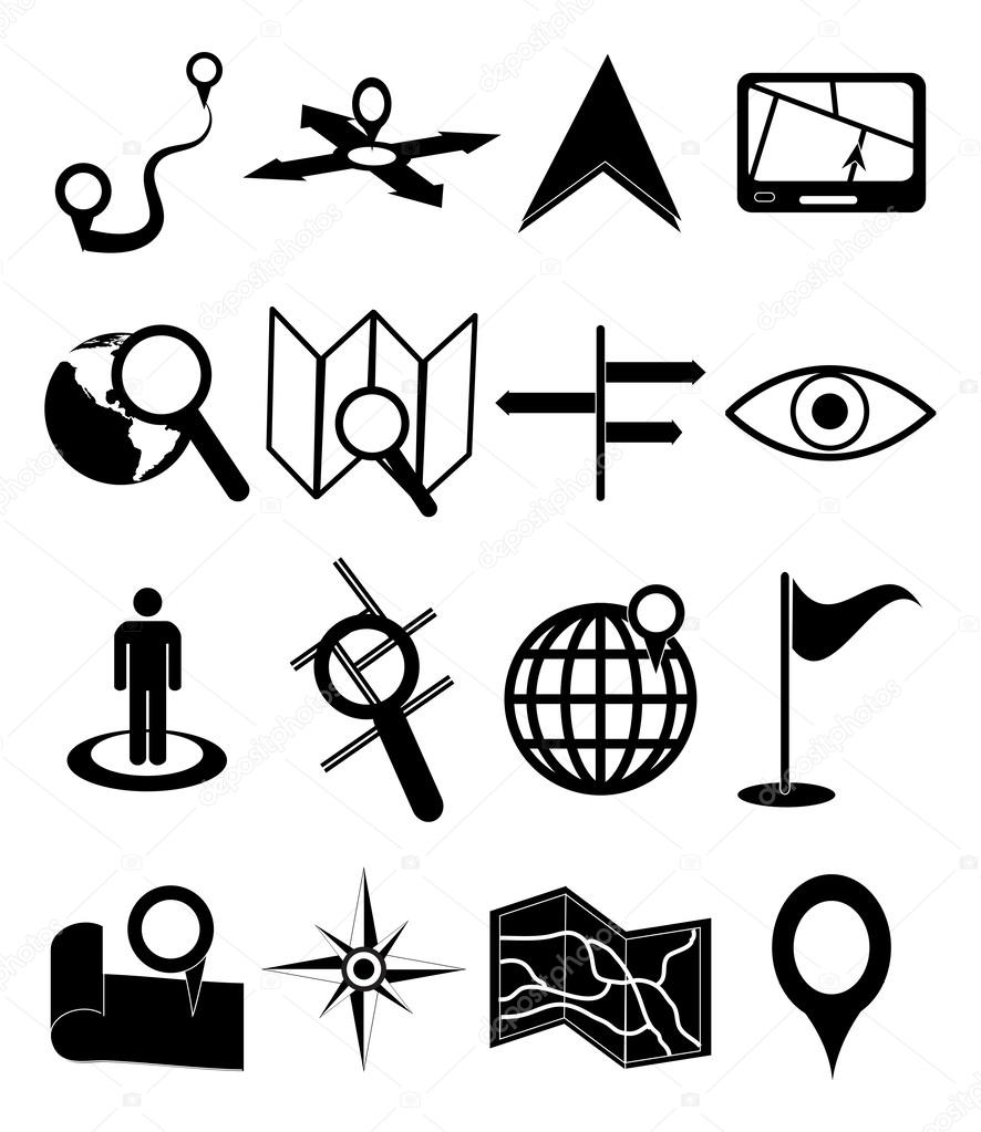 Map navigation icons set Stock Vector Image by ©sdp_creations #59451861