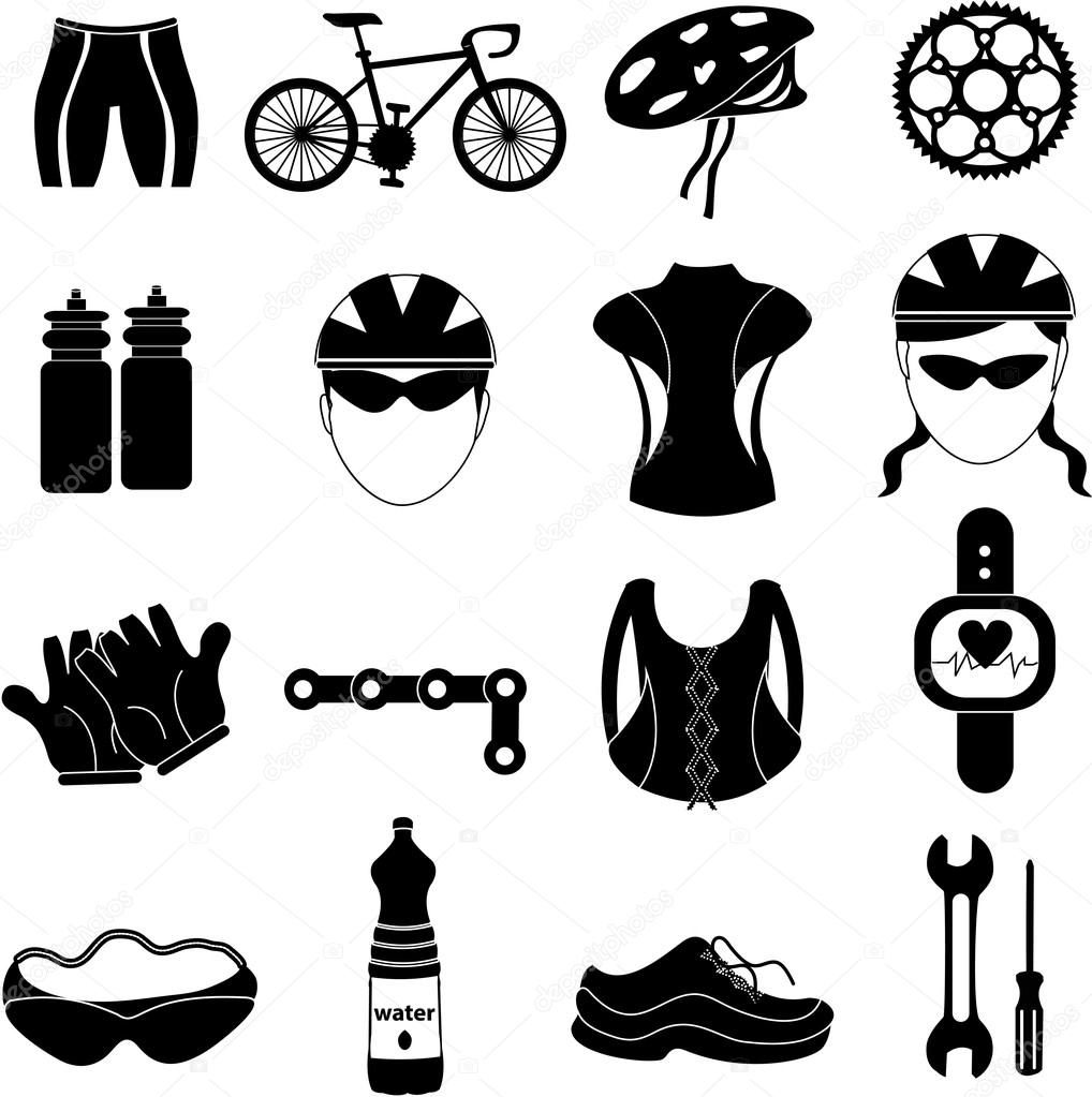 Bicycle rider icons set Stock Vector by ©sdp_creations 65986021