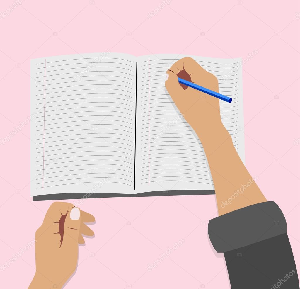 Mano escribiendo en papel — Archivo Imágenes Vectoriales © sdp ...