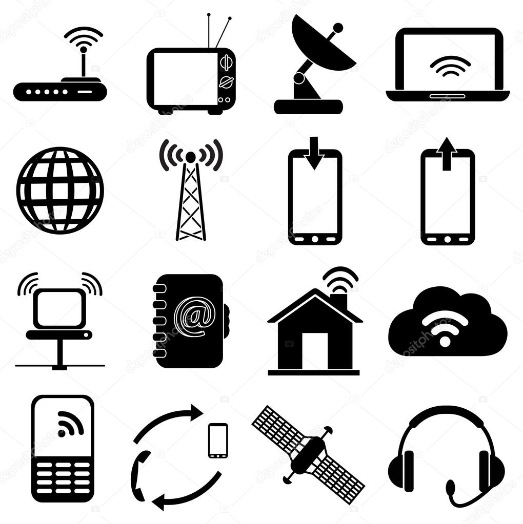 Wireless communication icons set Stock Vector by ©sdp_creations 78700226