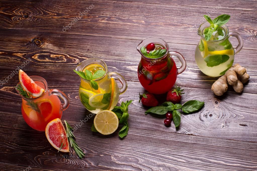 Diferentes tipos de limonadas frescas. 2023