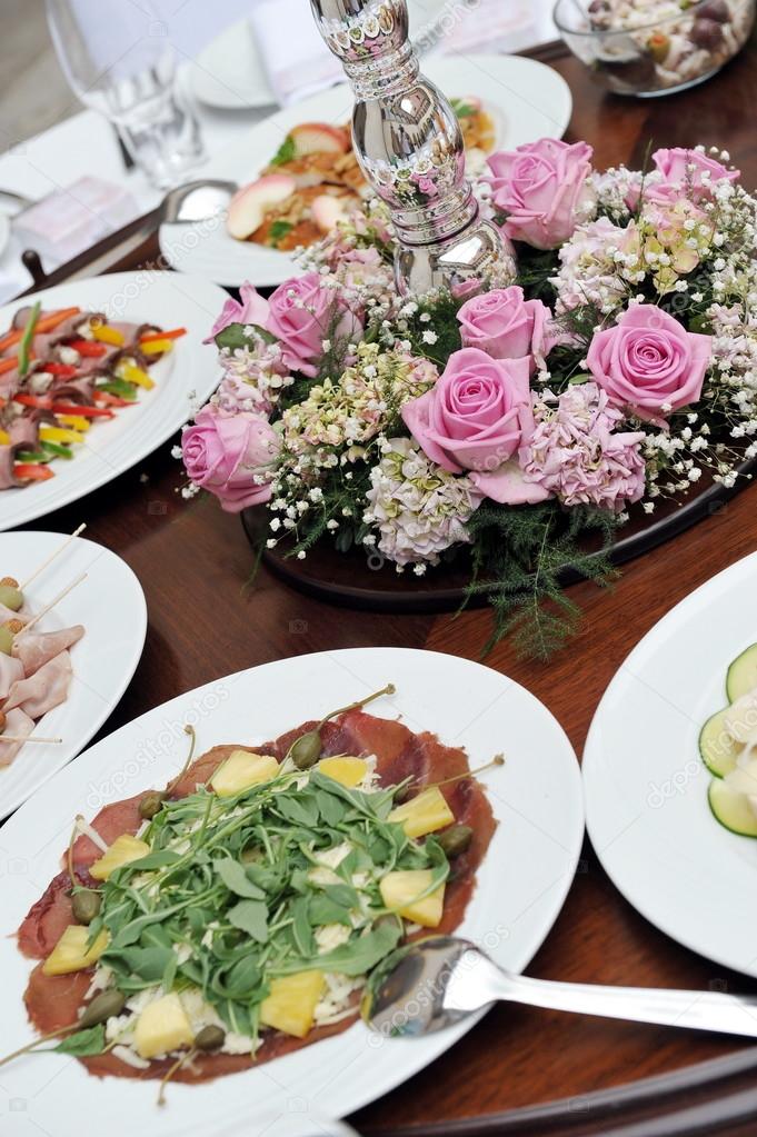 Cold snacks on buffet table — Stock Photo © vision.si #57240851