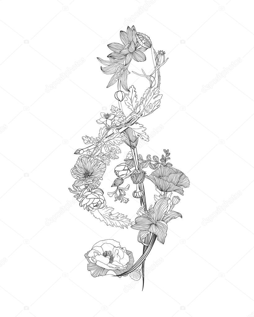 Floral Treble Clef
