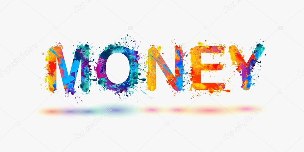 Word "MONEY". Rainbow splash paint Stock Vector by ©Ukususha 98580448