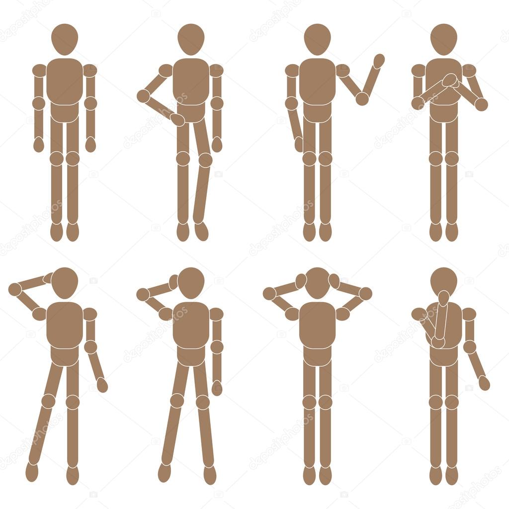 Marionette man set. Vector illustration Stock Vector by ©Alisen 71611877