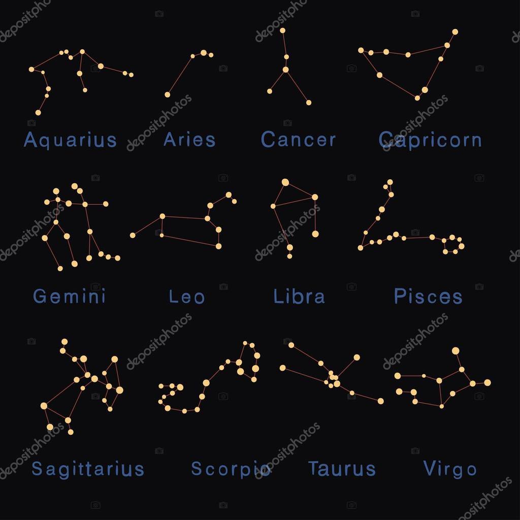 Zodiac Constellation Vector Set Stock Vector By ©alisen 95356802