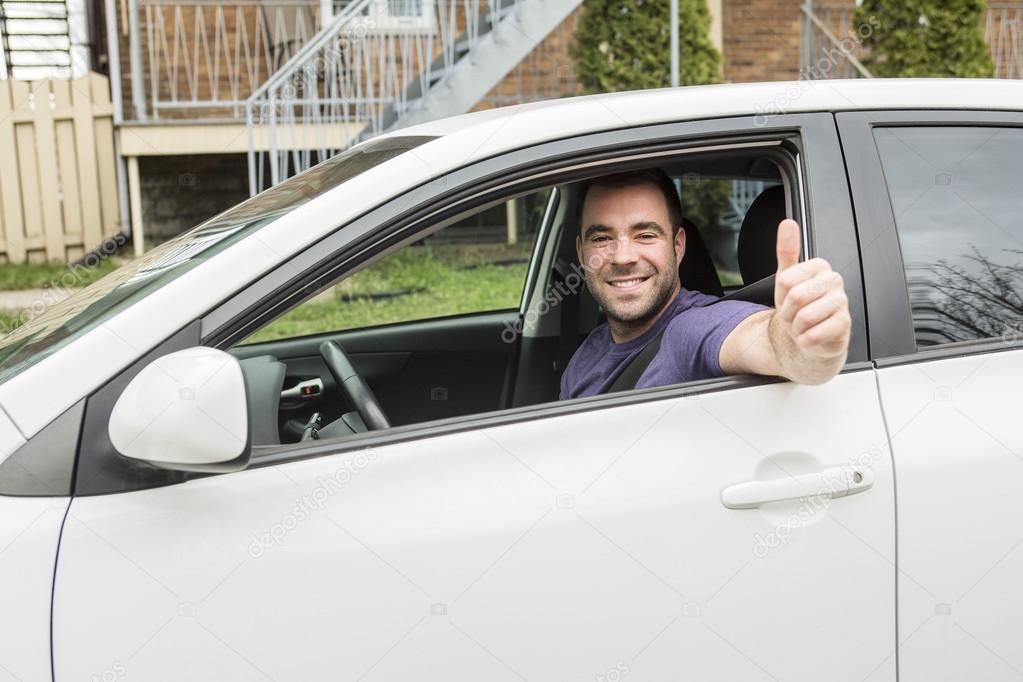 Young owner man with his car — Stock Photo © Lopolo #117108554