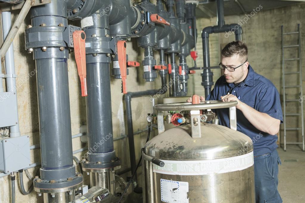 Repairman engineer of fire engineering system or heating system Stock ...