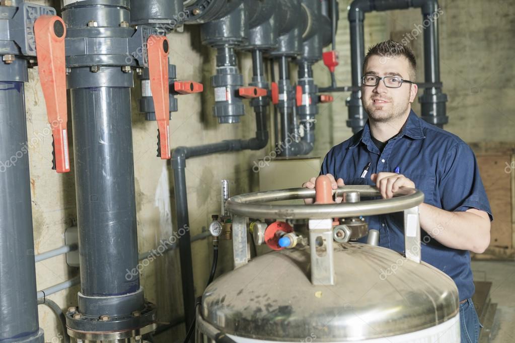 Repairman engineer of fire engineering system or heating system — Stock ...