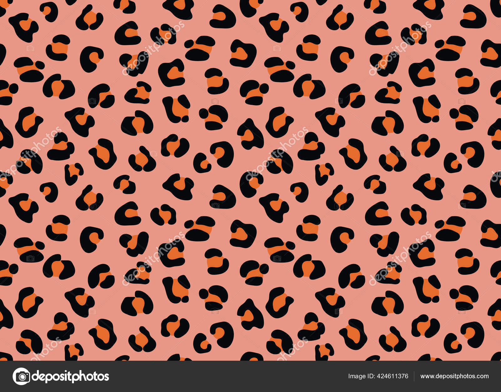 Seamless Pattern Leopard Texture Background Elements Hand Drawn Leopard ...