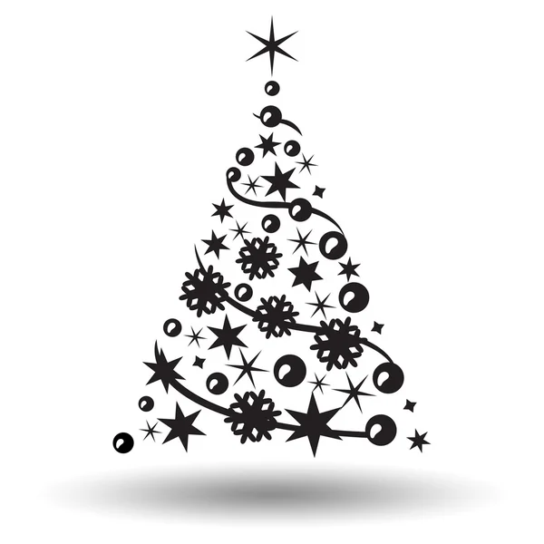 White Christmas Tree Vector