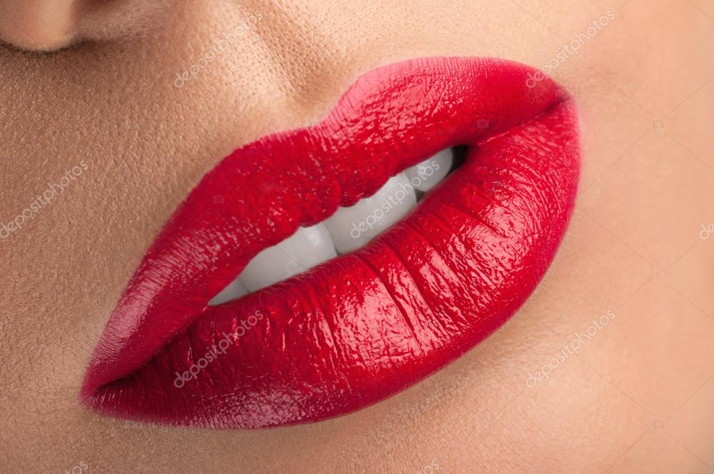 Red lips . — Stock Photo © SergeyTay #67796549