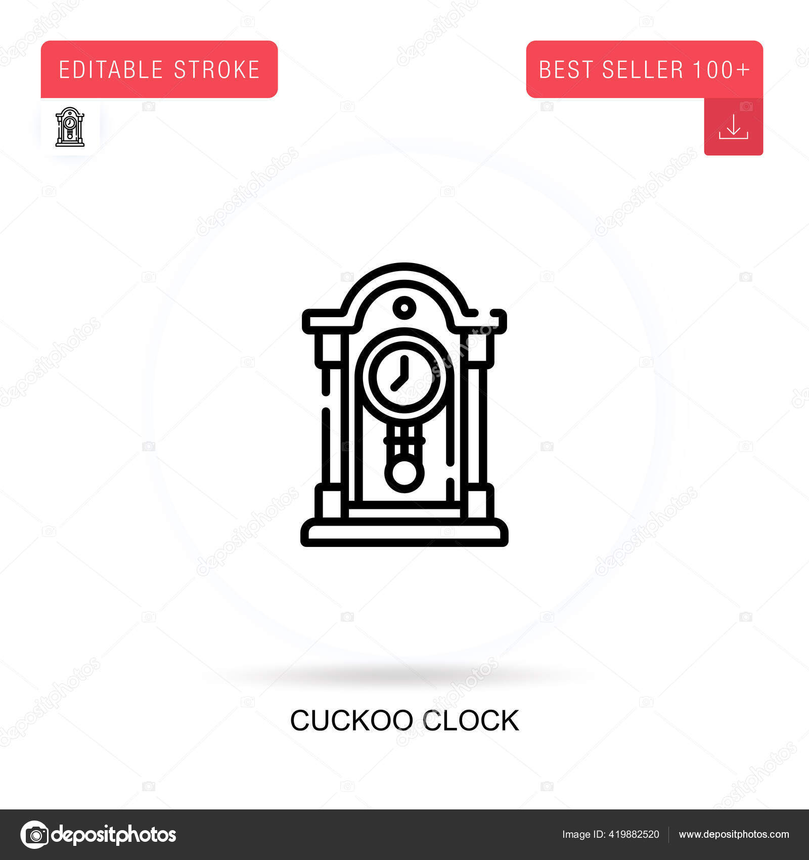Cuckoo Clock Flat Vector Icon Vector Isolated Concept Metaphor Illustrations Stock Vector Image ...