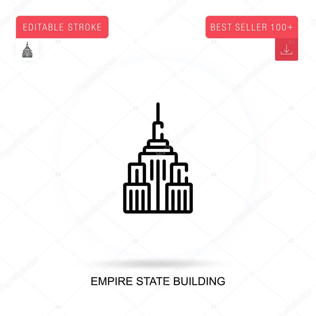 Empire State edificio icono de vector plano. Ilustraciones de metáforas conceptuales aisladas ...