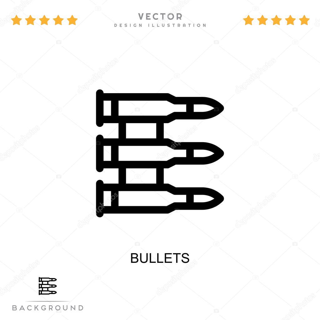 Icono de balas. Elemento simple de la colección de interrupciones ...
