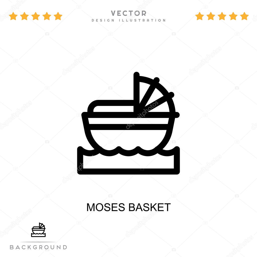 Moisés icono de la cesta. Elemento simple de la colección de ...