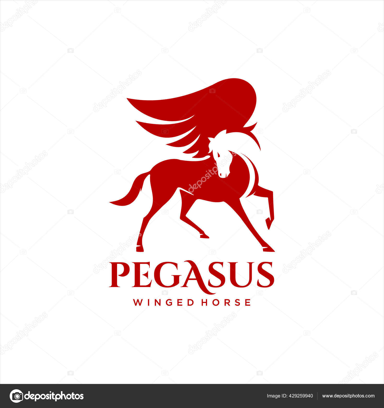 Red Pegasus Horse