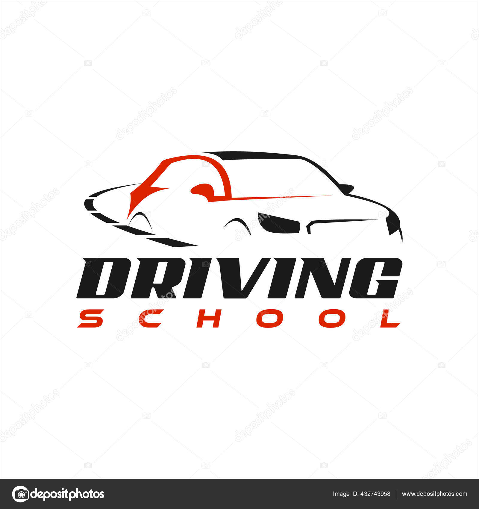 Driving School Logo Design Modern Car Silhouette Vector Automotive ...