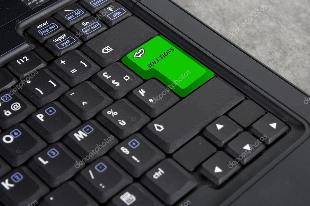 Blank green button on the keyboard close-up — Stock Photo © OceanProd ...