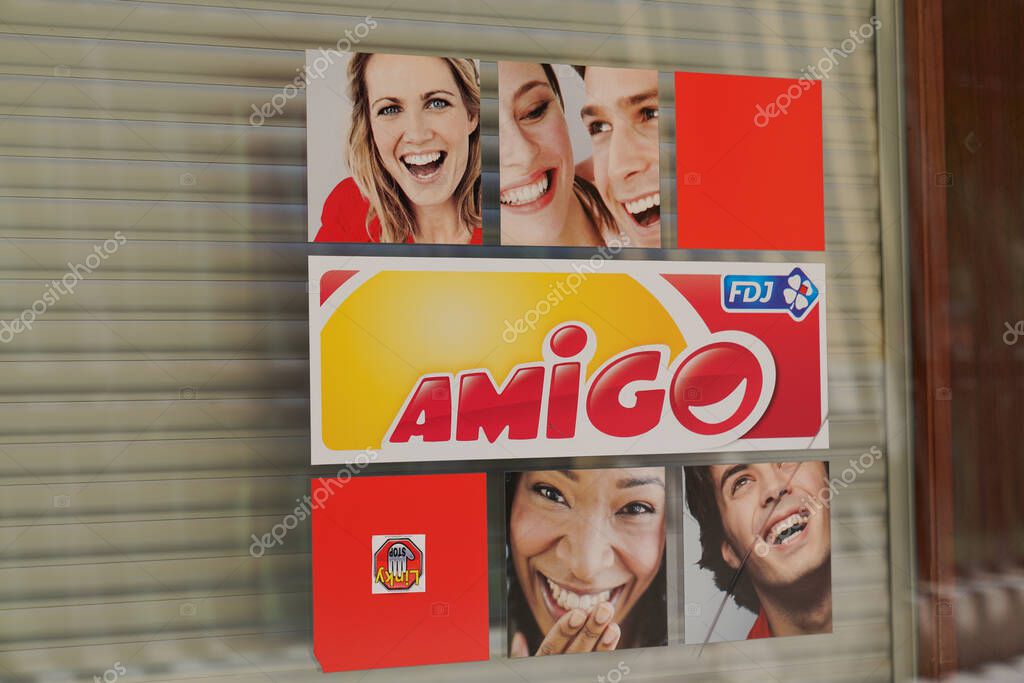 Sete, ocitanie France - 06 25 2021 : FDJ amigo logo brand and sign text ...