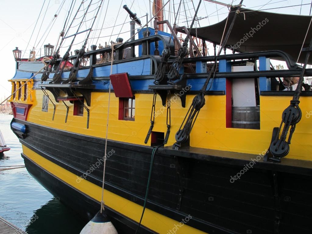 Pirate ship yellow and black Stock Photo by ©OceanProd 60122527