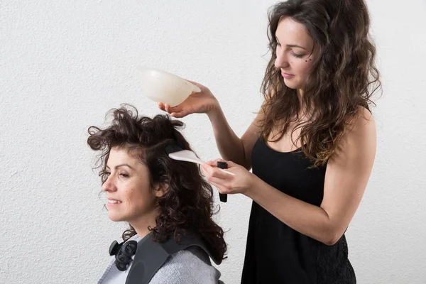 Hairdresser Advising Hair Color To Client — Stock Photo © SimpleFoto ...