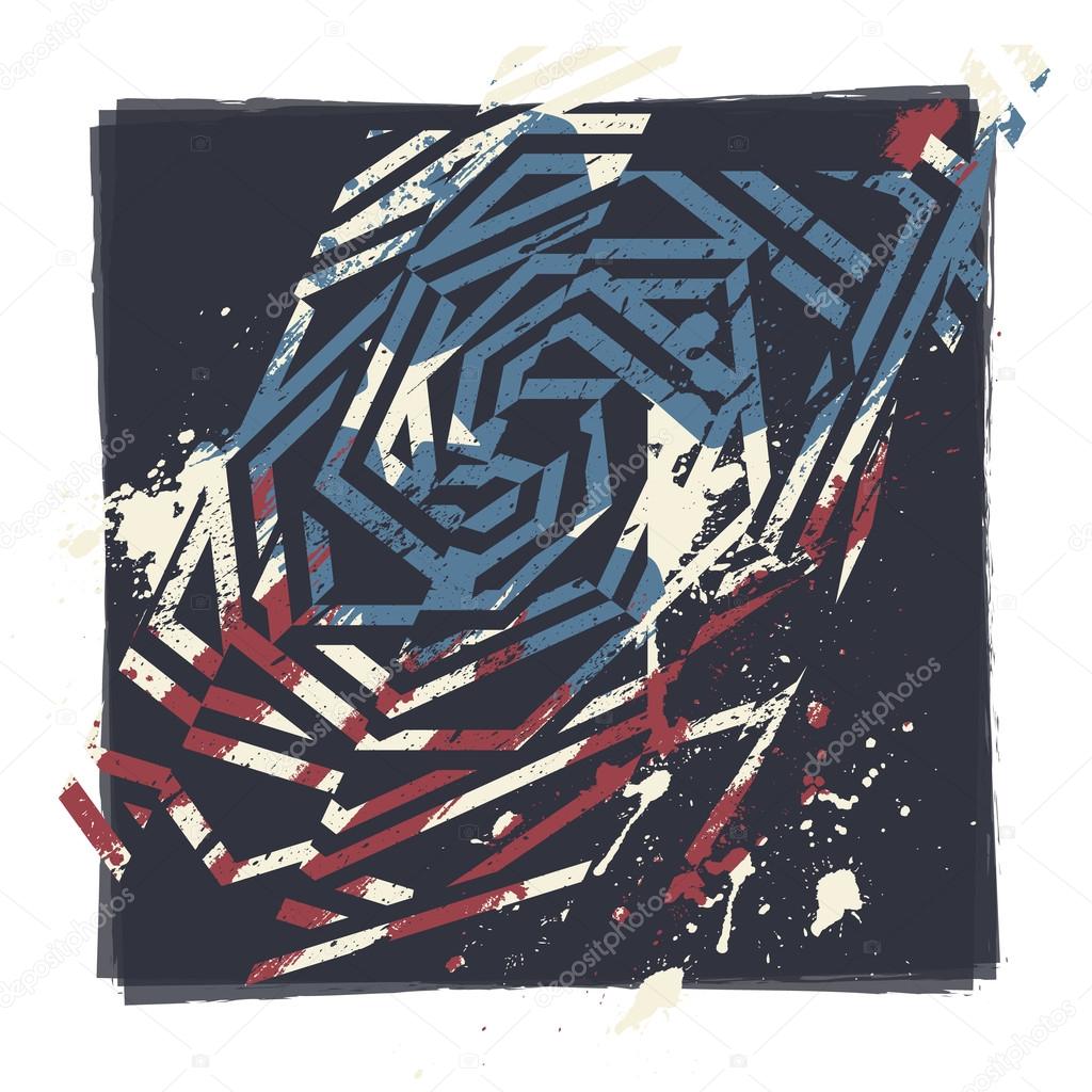 Vector abstract grunge print design — Stock Vector © moiseev #106086118