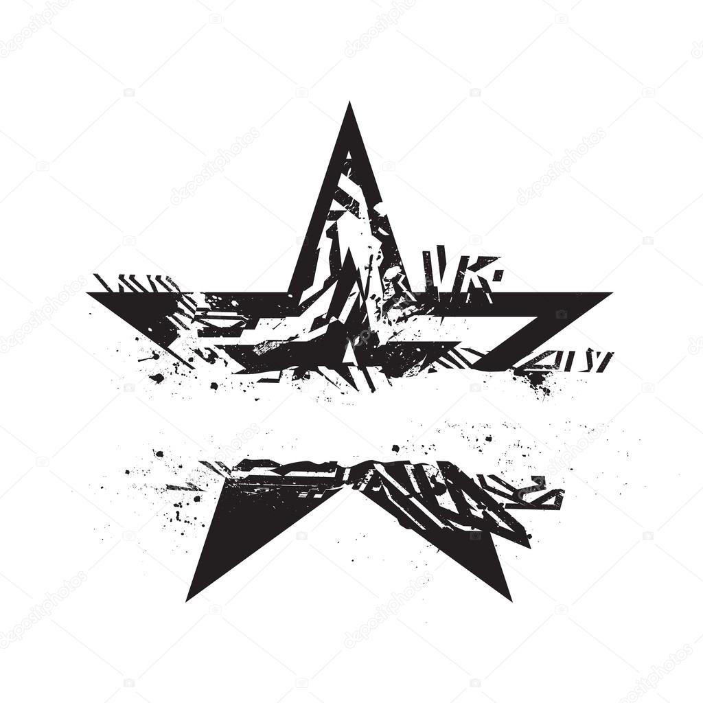 Vector grunge stylized geometrical shape explosion. Star symbol Stock ...