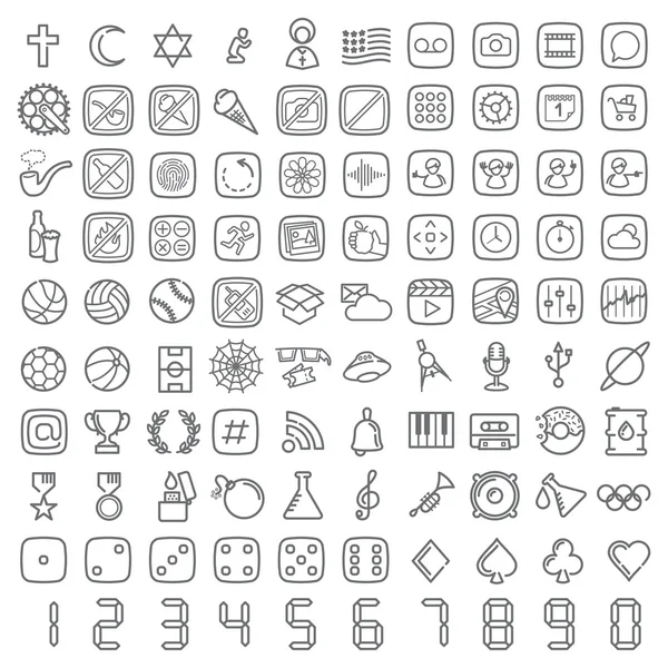 100 modern vector linear icons set for web design and user inter ...