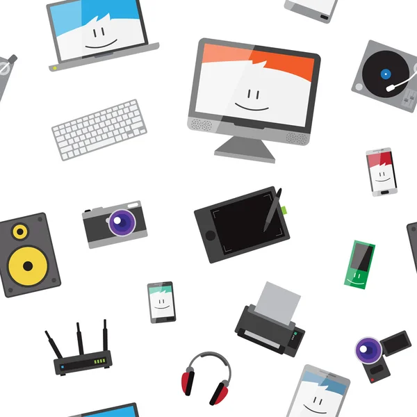 Seamless gadgets pattern Vector Art Stock Images | Depositphotos