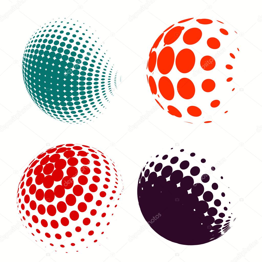 Zestaw kolorowych logo półtonów kółka logo, ilustracja wektorowa Stock ... Zestaw kolorowych logo półtonów kółka logo, ilustracja wektorowa Stock ...