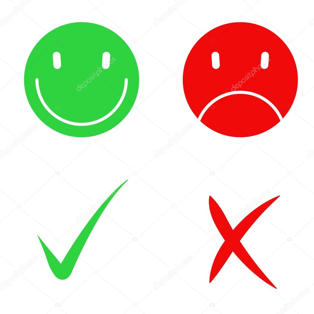 Vector Oui et non vérifient les marques de symbole — Image vectorielle ...