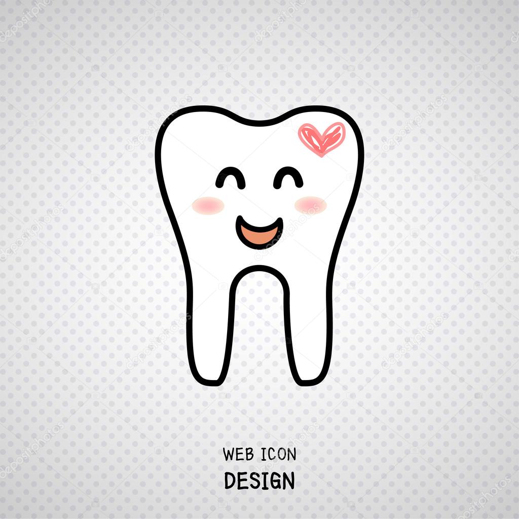 Smiling tooth icon and symbol — Stock Vector © yayha #110552368