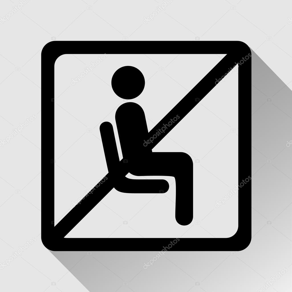 Vector no sitting sign and symbol, Illustration EPS10 — Stock Vector ...