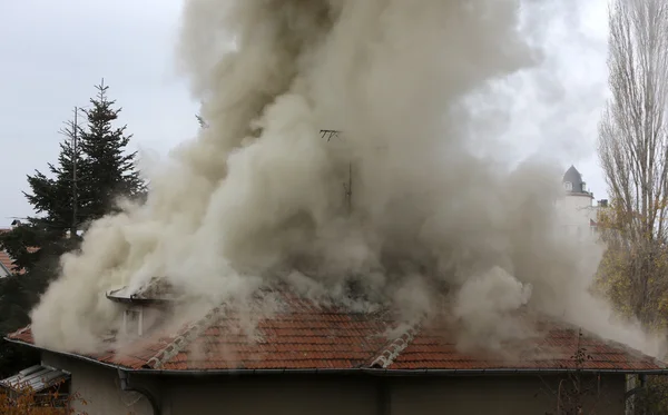 Burning house roof Stock Photo by ©Belish 64537271