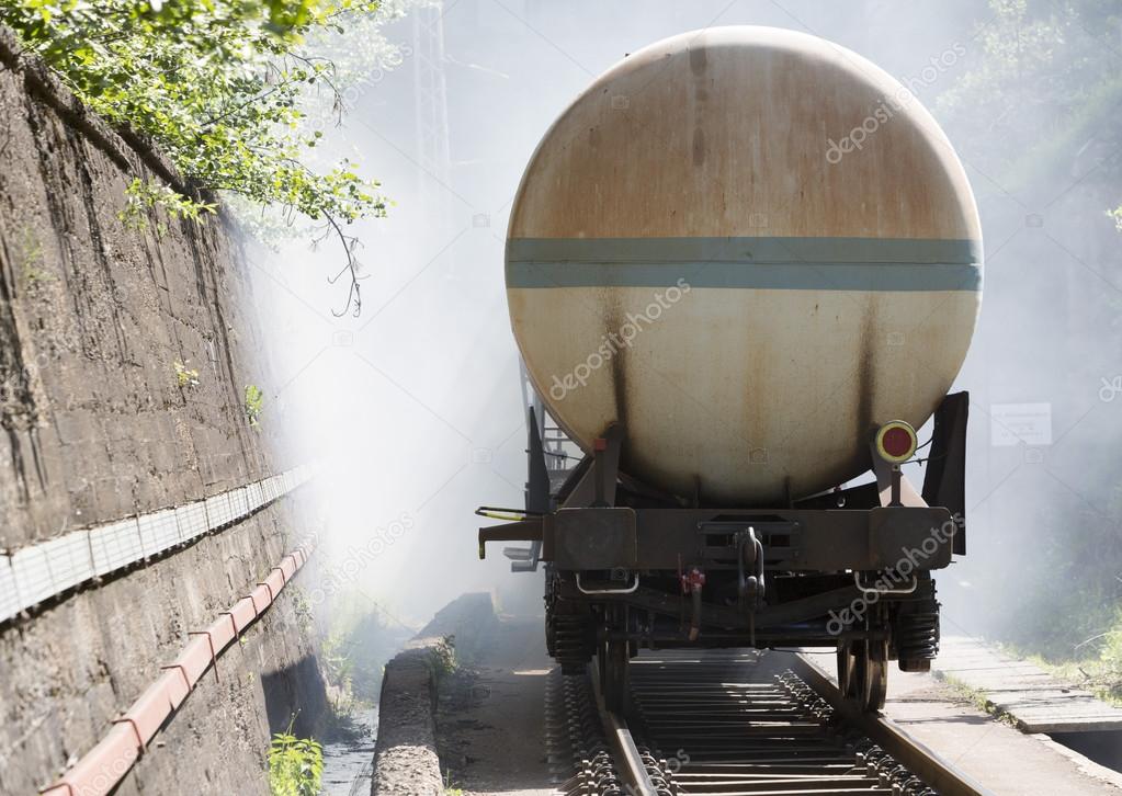Tanker train in fire railway Stock Photo by ©Belish 81803488