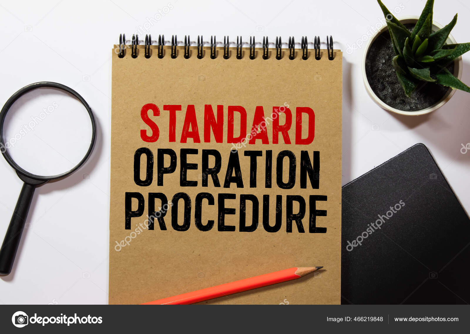 Standard Operating Procedure Text Paper Open Diary Spectacles Colourful ...