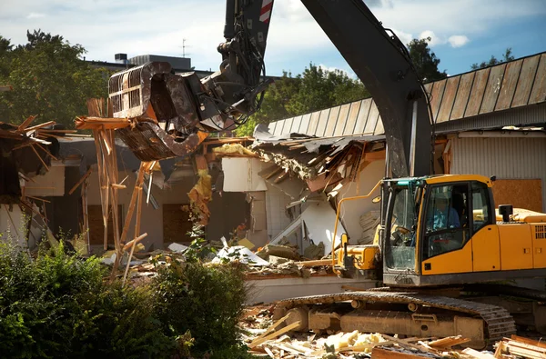 Demolition House Using Excavator City Rebuilding Process Remove ...