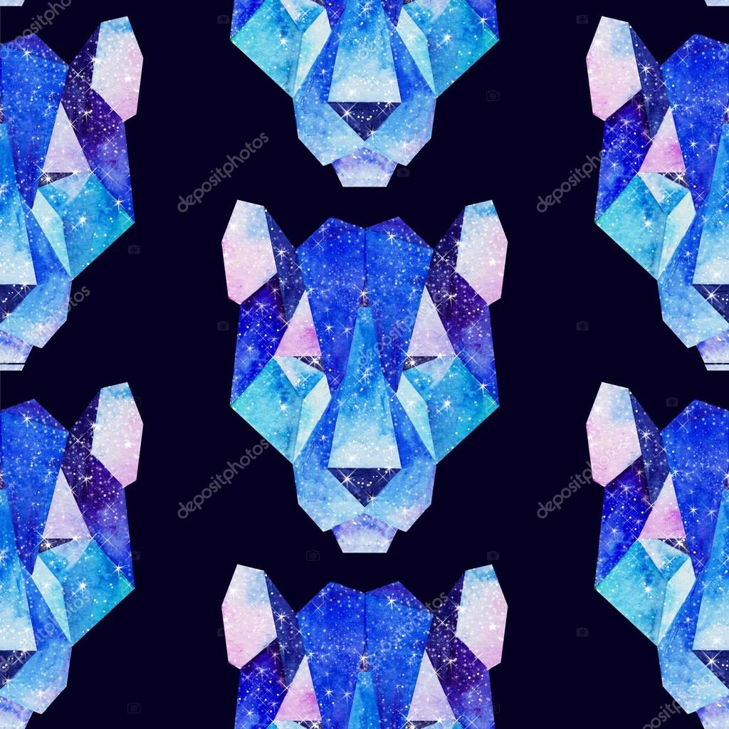 Watercolor cosmic animals. Hand drawn illustration — Stock Photo ...