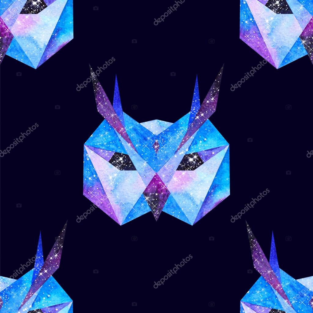 Watercolor cosmic animals. Hand drawn illustration — Stock Photo ...