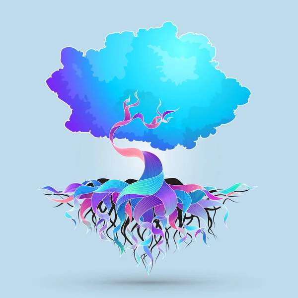 Vector background illustration with magic tree Stock Vector Image by ...