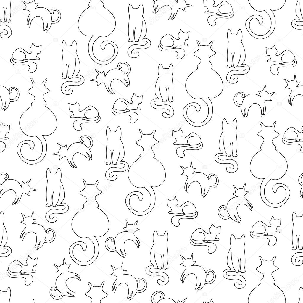 Line seamless pattern from cats Stock Vector Image by ©Lanka69 #82837580