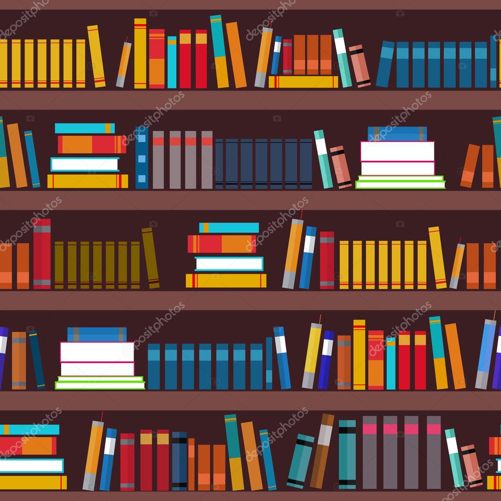 Book shelf seamless pattern Stock Vector Image by ©Lanka69 #93510126