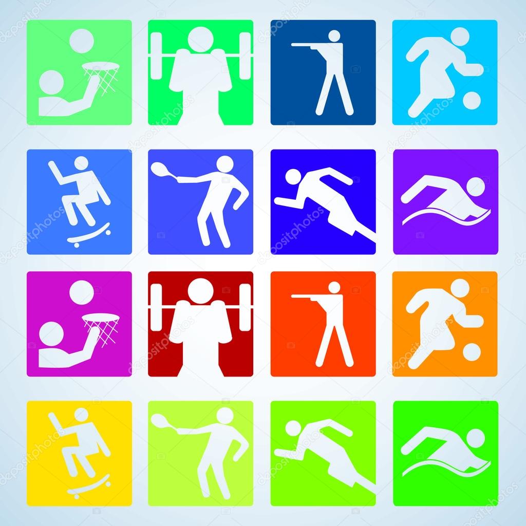 Sport set. Players of different sports. Vector illustration. Stock ...
