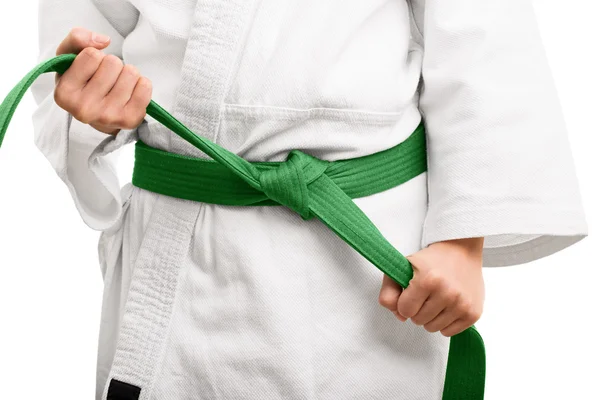 Karate Girl Cartoon Green Belt