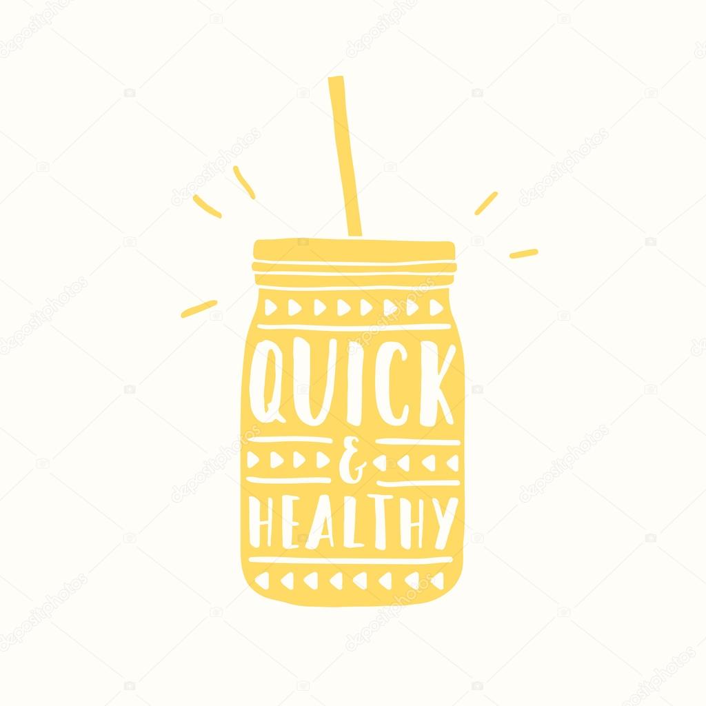 Quick and healthy. Jar silhouette Stock Vector by ©kondratya 73749129