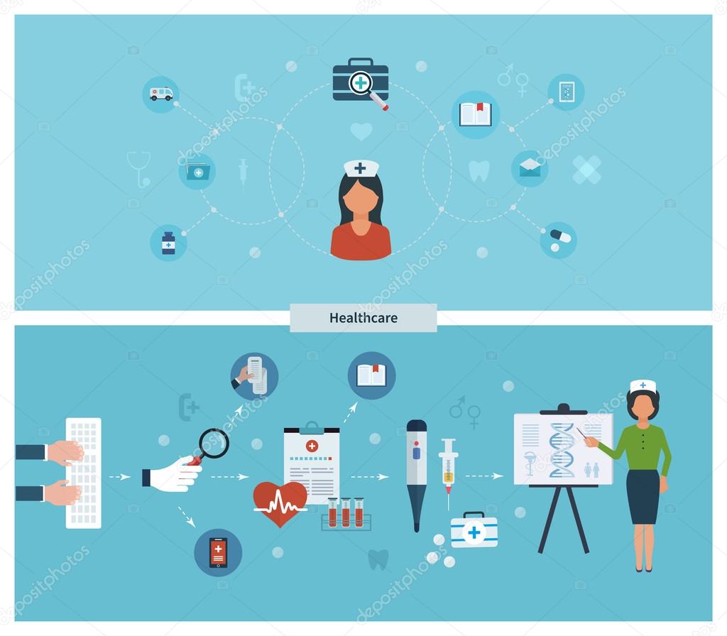 Health care, medical education icons — Stock Vector © ideyweb #66314075