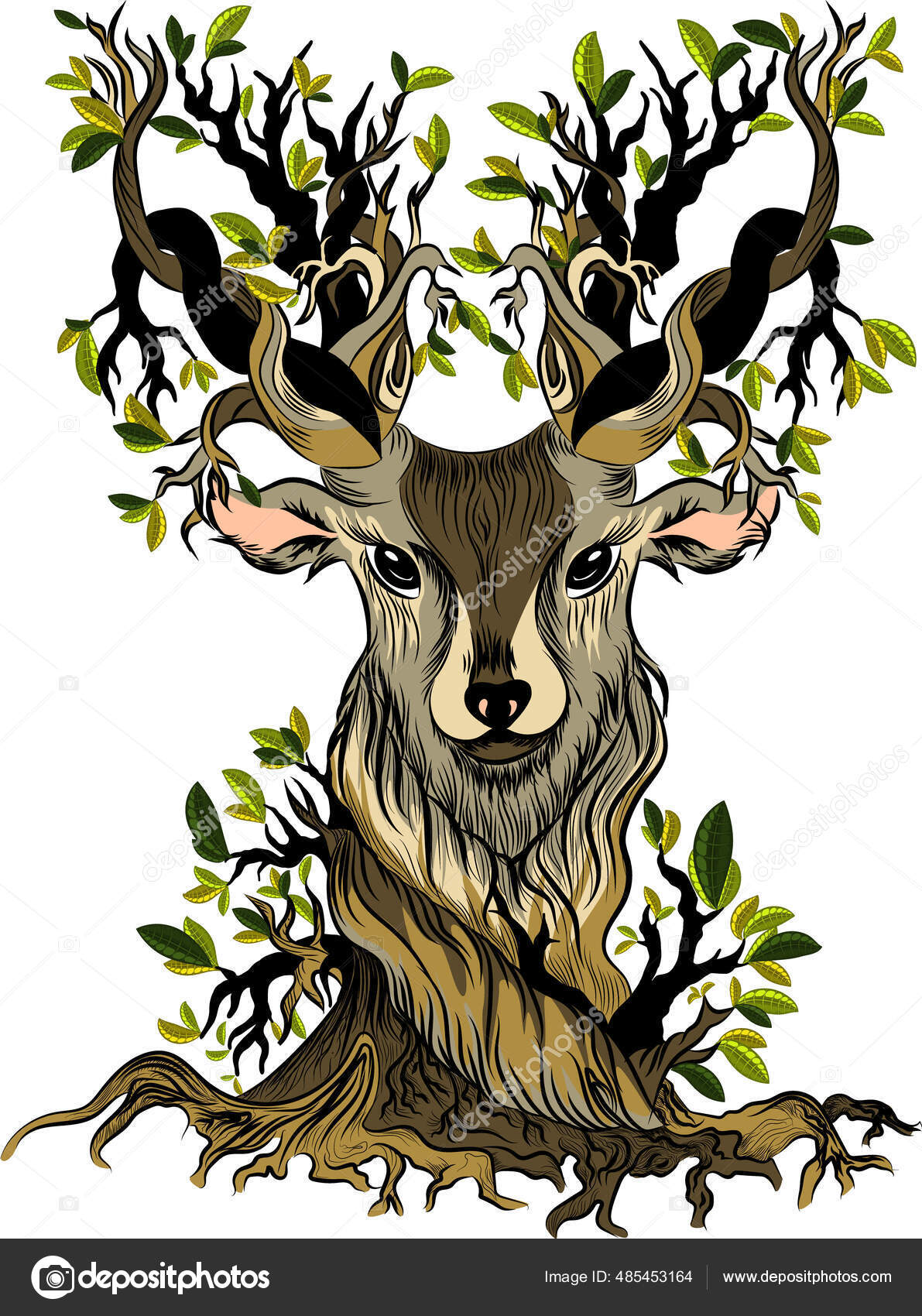 Vector Image Deer Concept Single Whole Nature Animals Call Respect ...