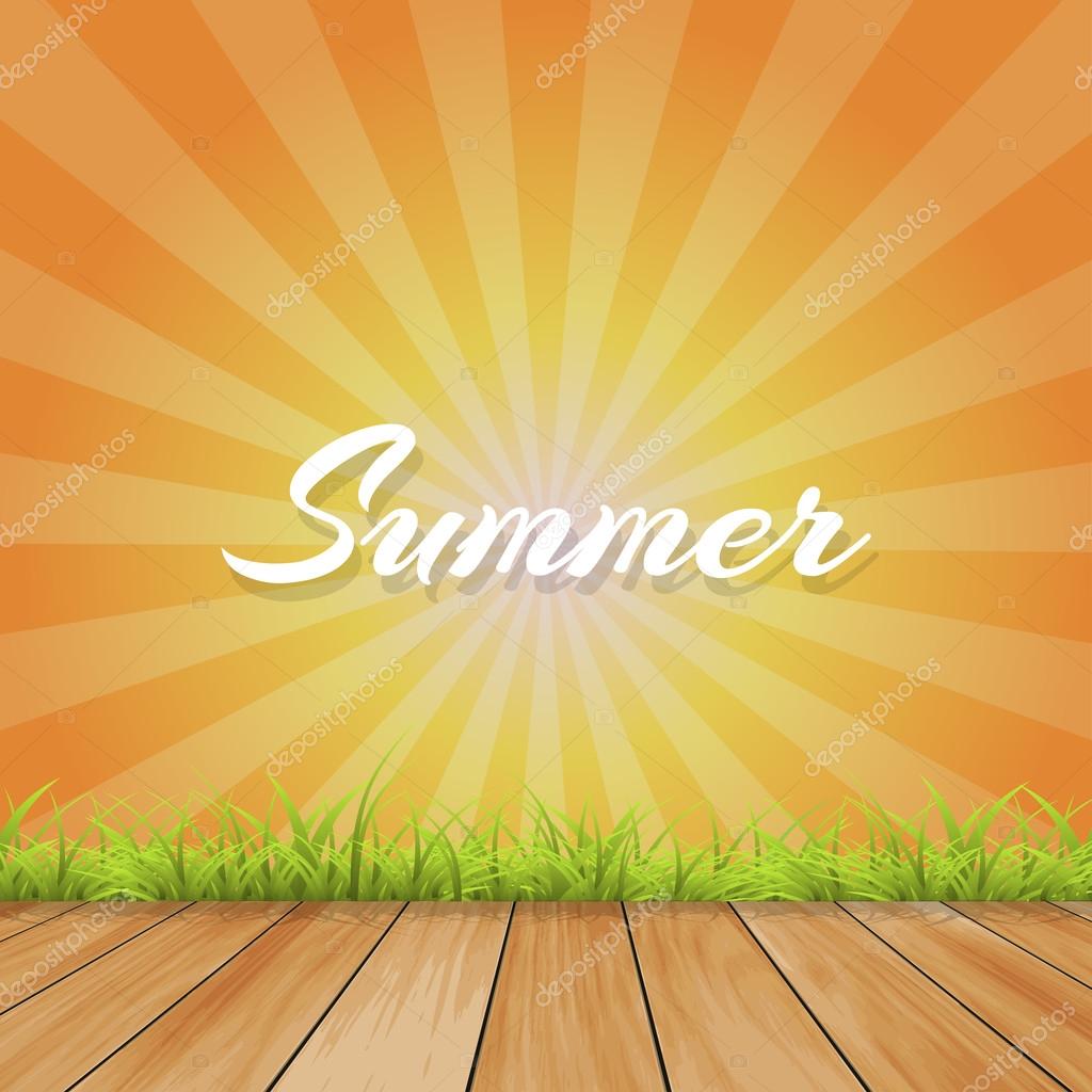 Summer background with text - illustration. Vector illustration with ...