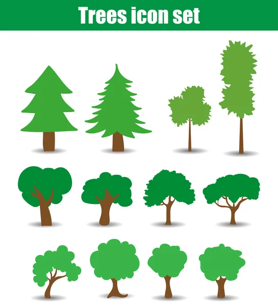 Set of different trees, rocks, grass. Sprites for the game. vector flat ...
